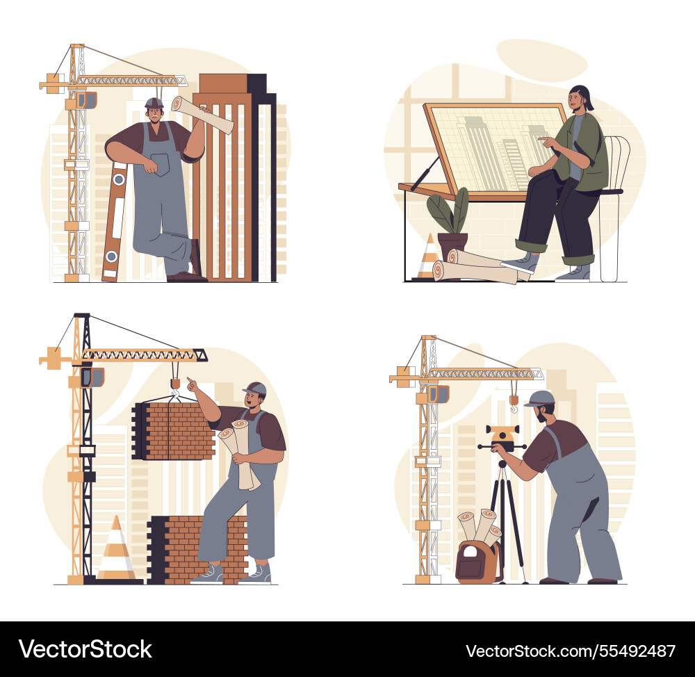 Architect Supervisor Cartoon Vector Images (over 250)
