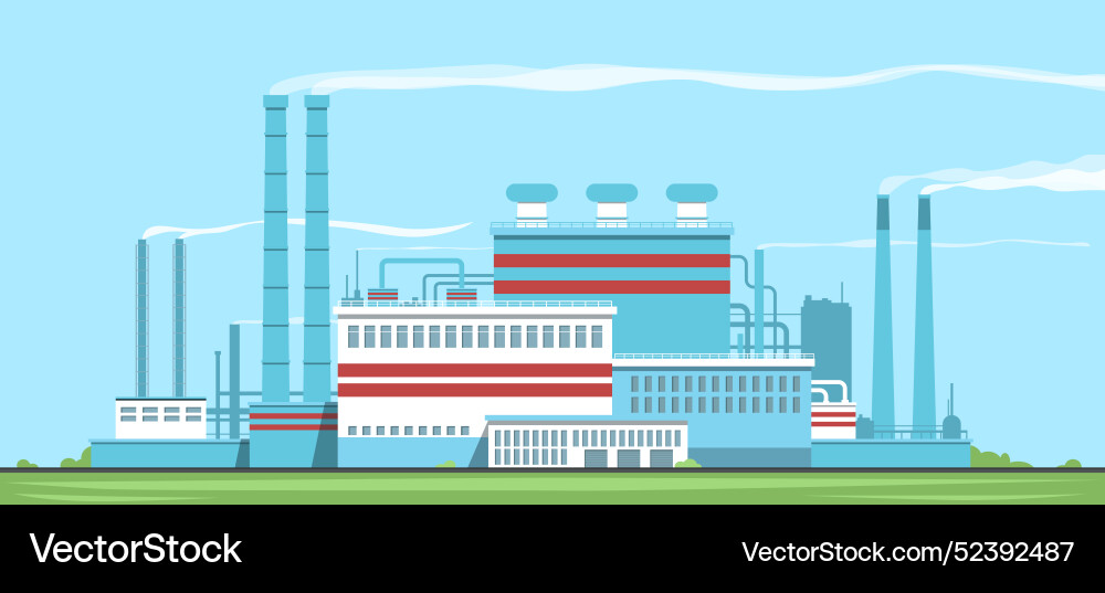 Industrial enterprise factory building Royalty Free Vector