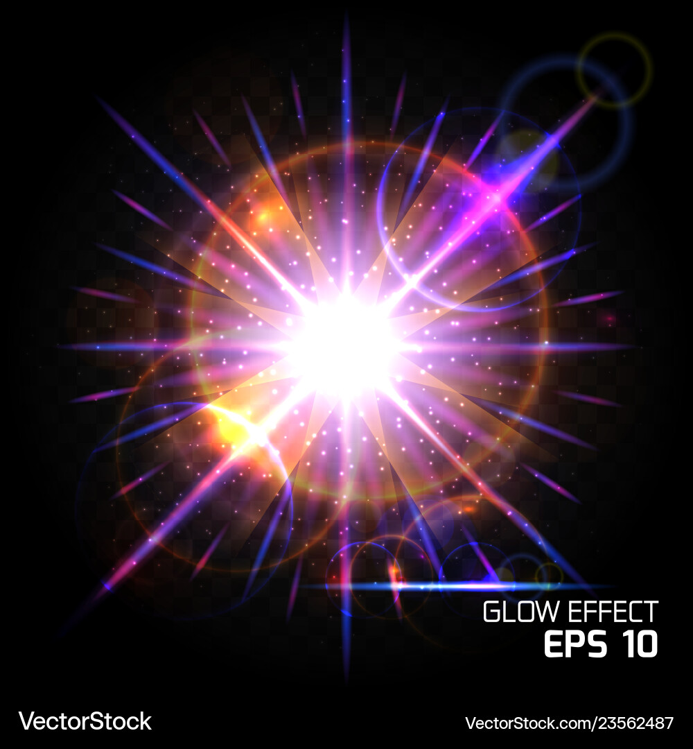 Influence of particle bright lighting effects Vector Image