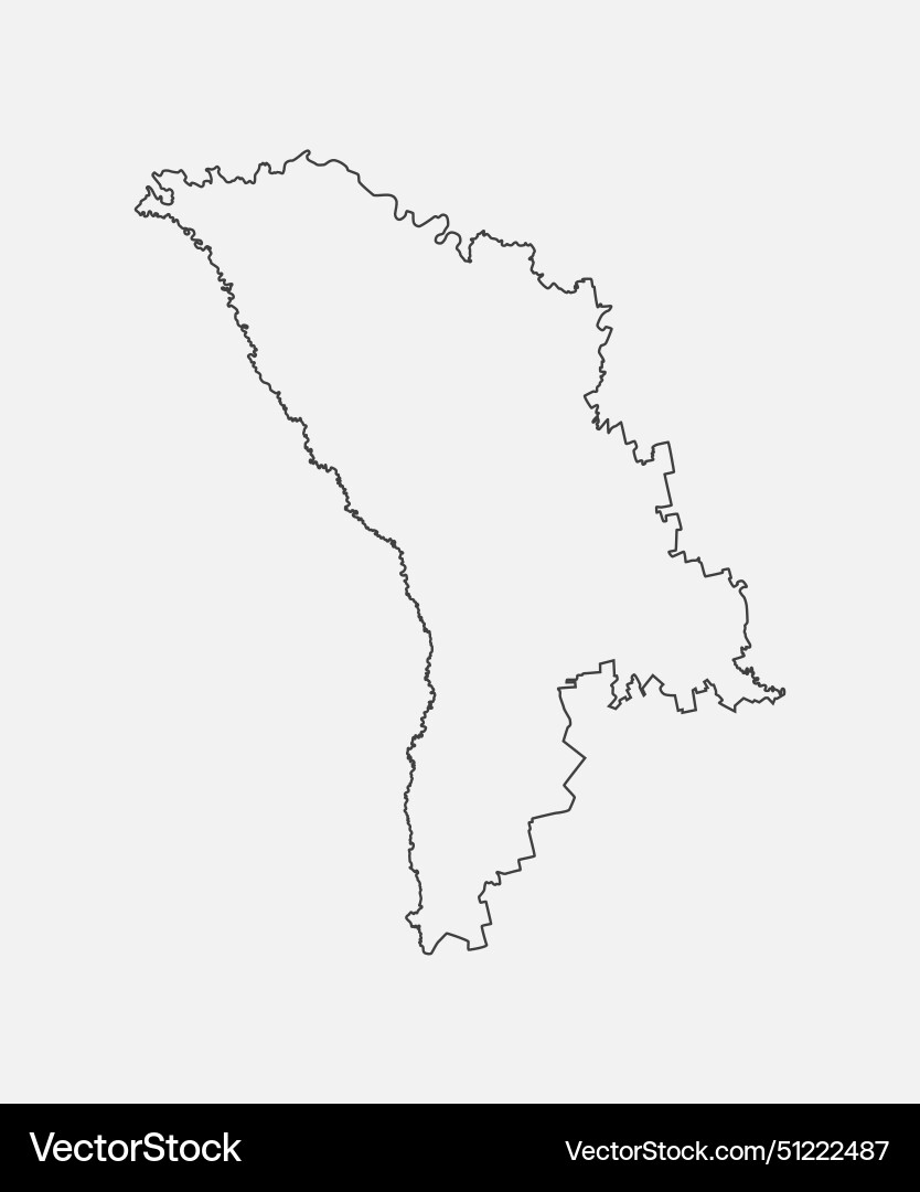 Outline map moldova line border country Royalty Free Vector