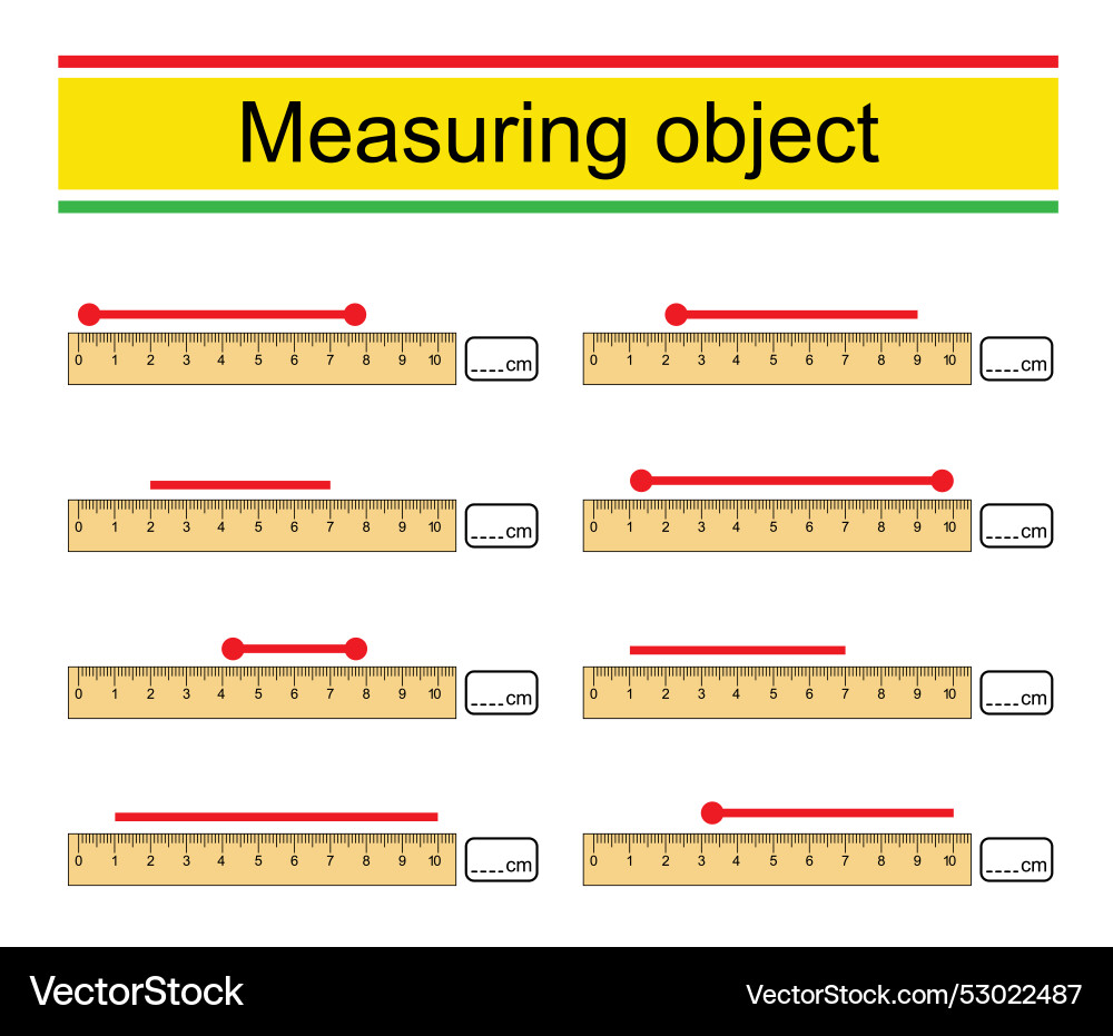 Preschool Length Measurement Worksheet Royalty Free Vector