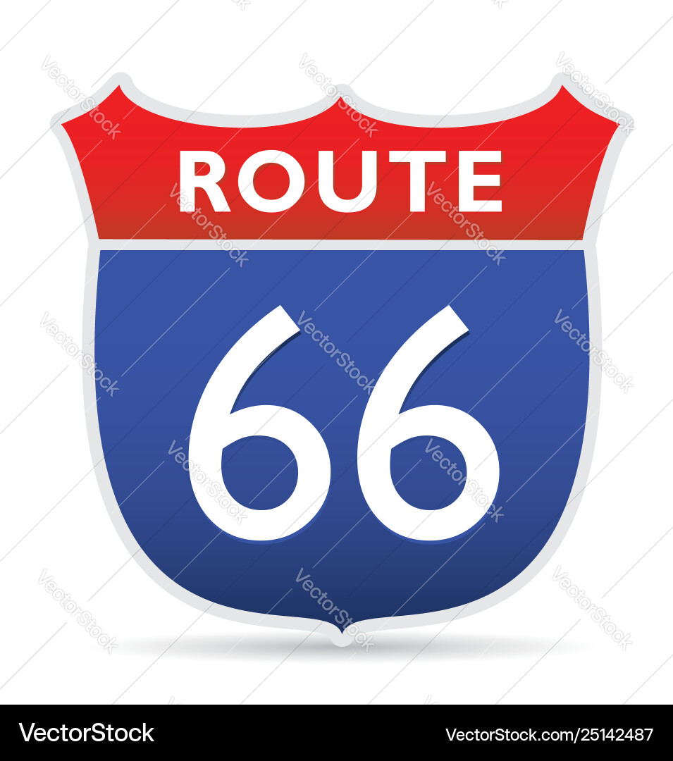 Route 66 Royalty Free Vector Image - VectorStock