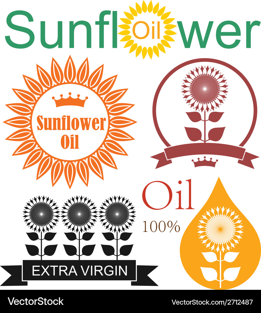Sunflower oil Royalty Free Vector Image - VectorStock
