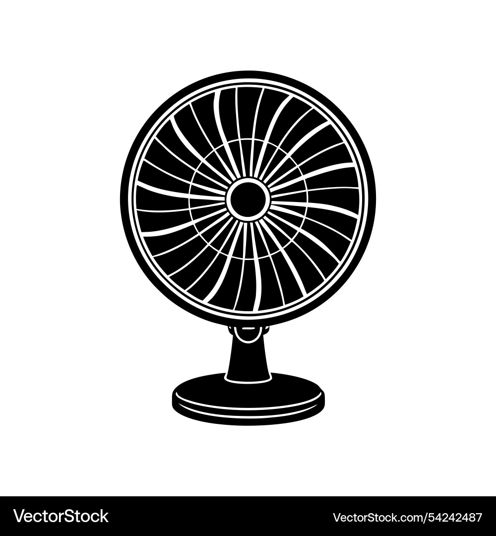 Table fan art silhouette Royalty Free Vector Image