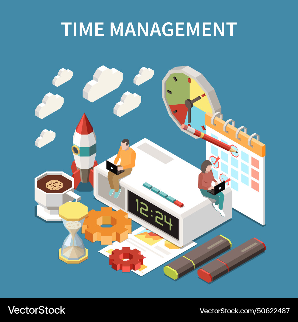 Time management concept Royalty Free Vector Image