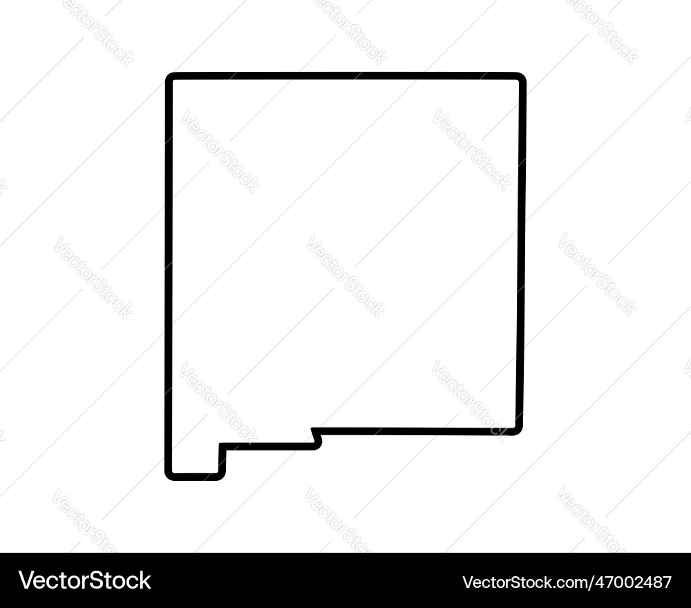 Us state map new mexico outline symbol Royalty Free Vector