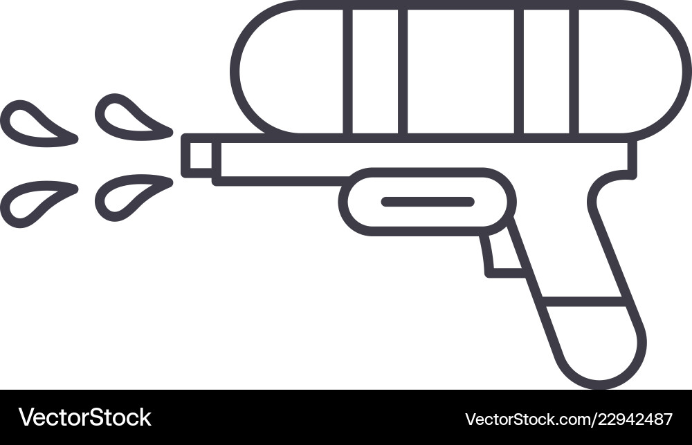 Water gun line icon concept Royalty Free Vector Image