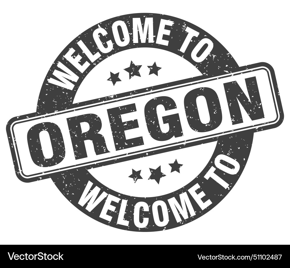 Welcome to oregon stamp round sign Royalty Free Vector Image