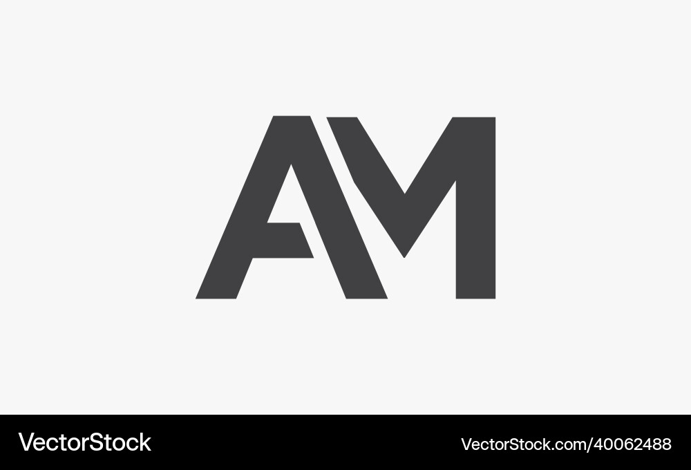 AM Monogram Logo - Modern & Minimal Royalty Free Vector