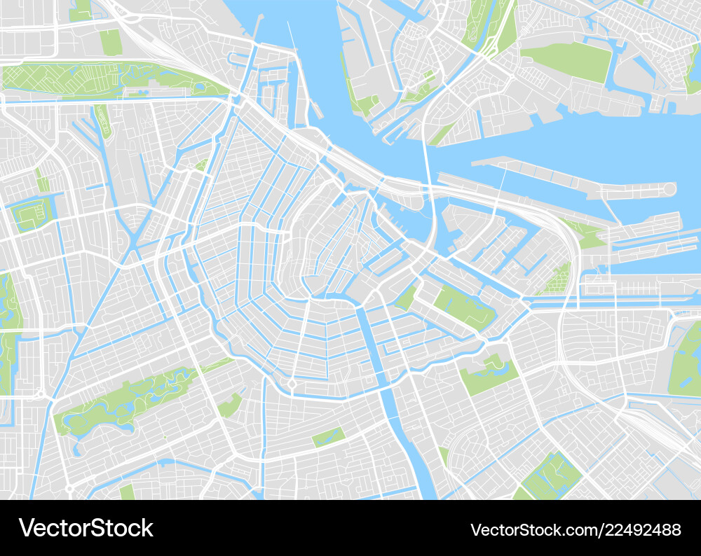 Amsterdam colored map Royalty Free Vector Image