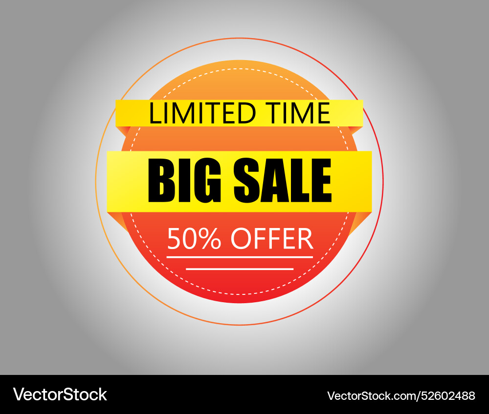 Big sale label design Royalty Free Vector Image