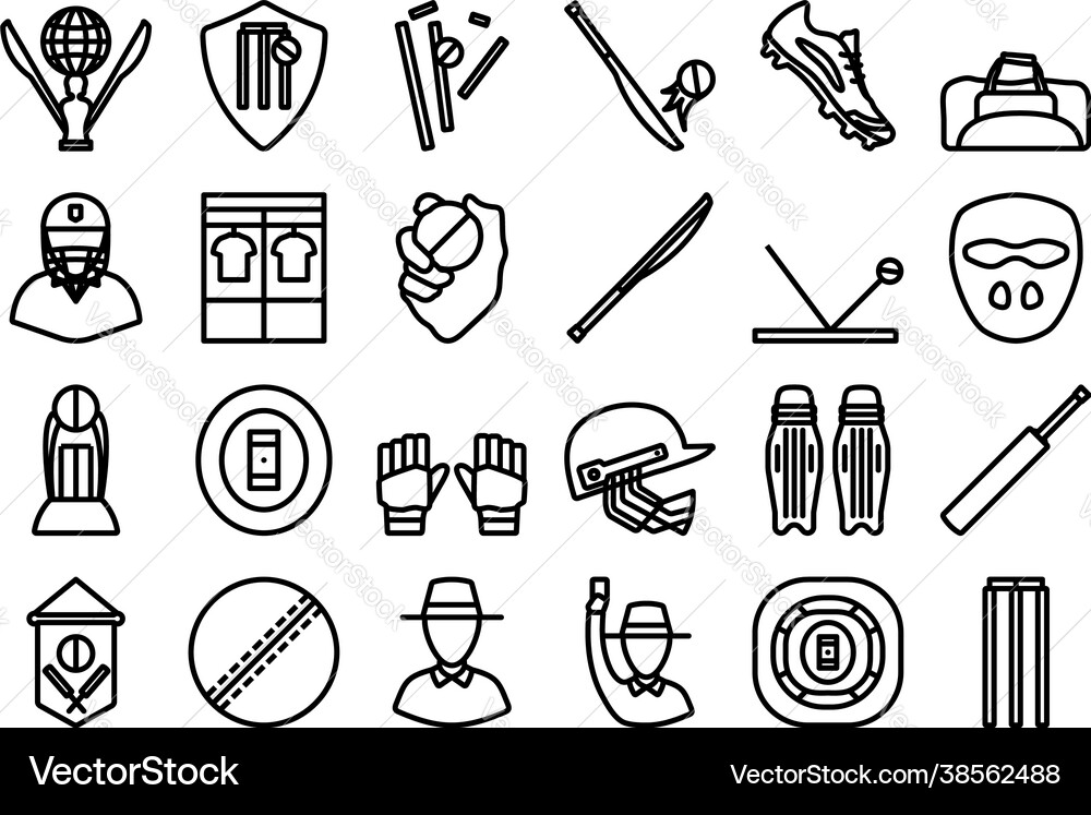 Cricket icon set Royalty Free Vector Image - VectorStock