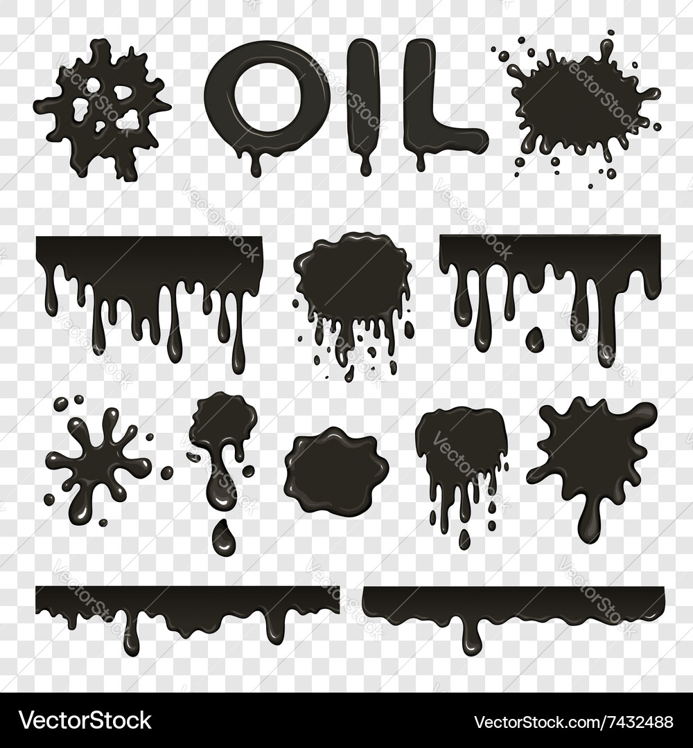 Oil Splatter Collection Royalty Free Vector Image