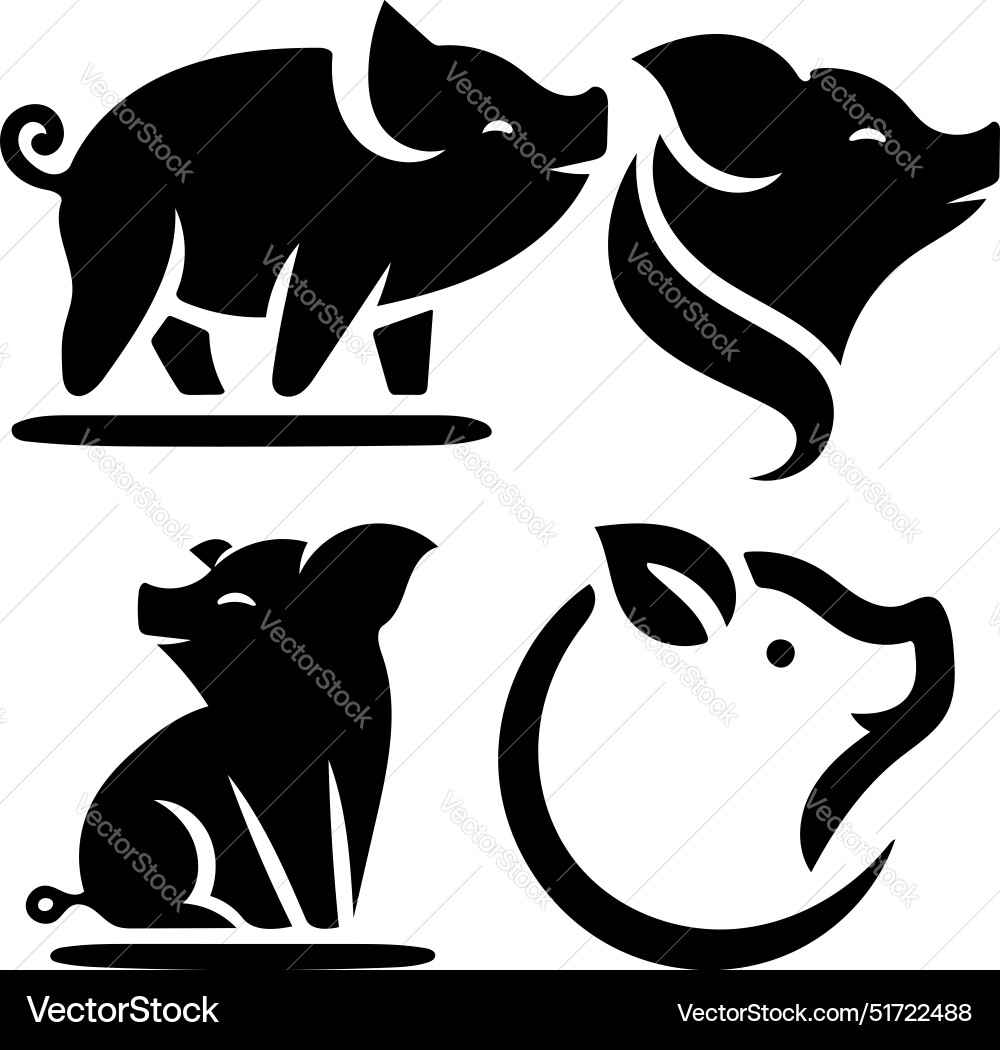 Pig logo set Royalty Free Vector Image - VectorStock