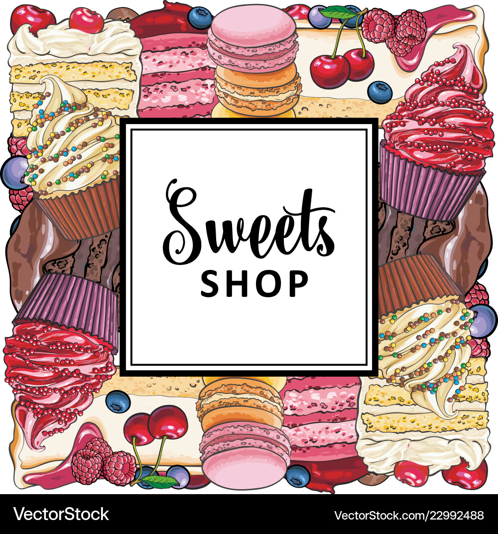 Sweet Treats: Candy Shop Banner Royalty Free Vector Image