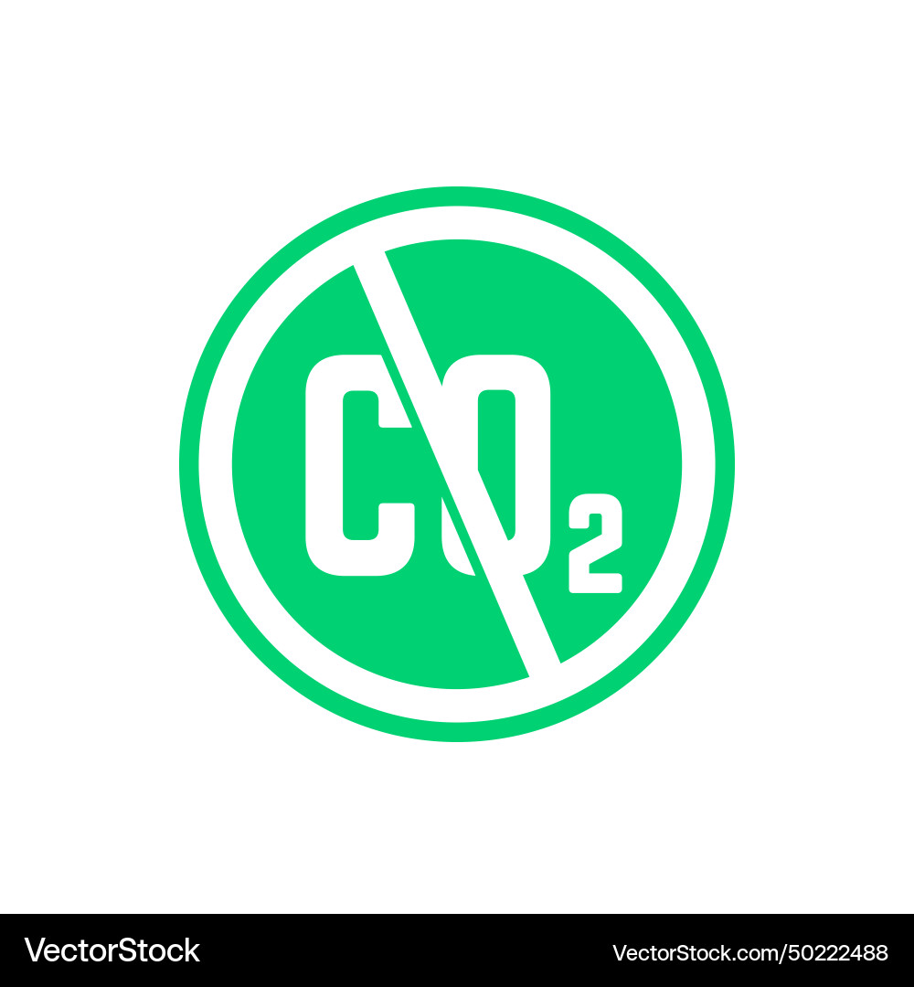Zero Carbon Emissions Icon - Stop Pollution Vector Image