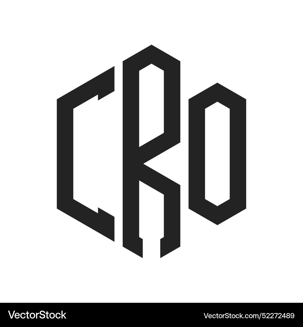 Cro logo design initial letter monogram Royalty Free Vector
