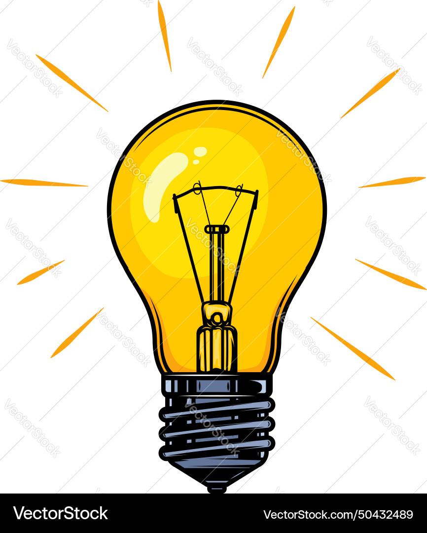 Electrical lightbulb idea for logo label sign Vector Image