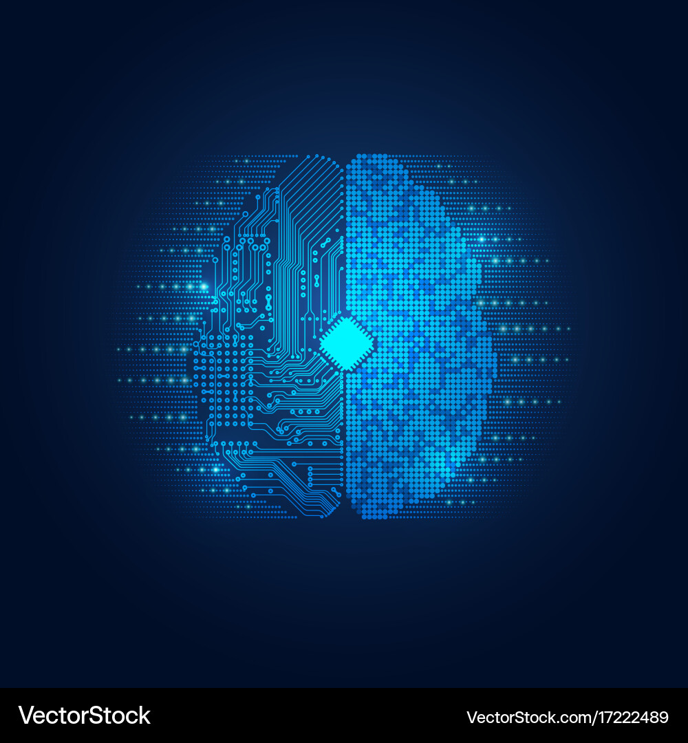 Electronic brain Royalty Free Vector Image - VectorStock