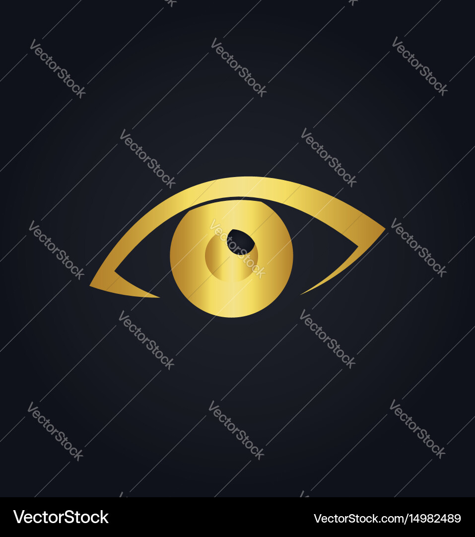 Eye watch gold logo Royalty Free Vector Image - VectorStock