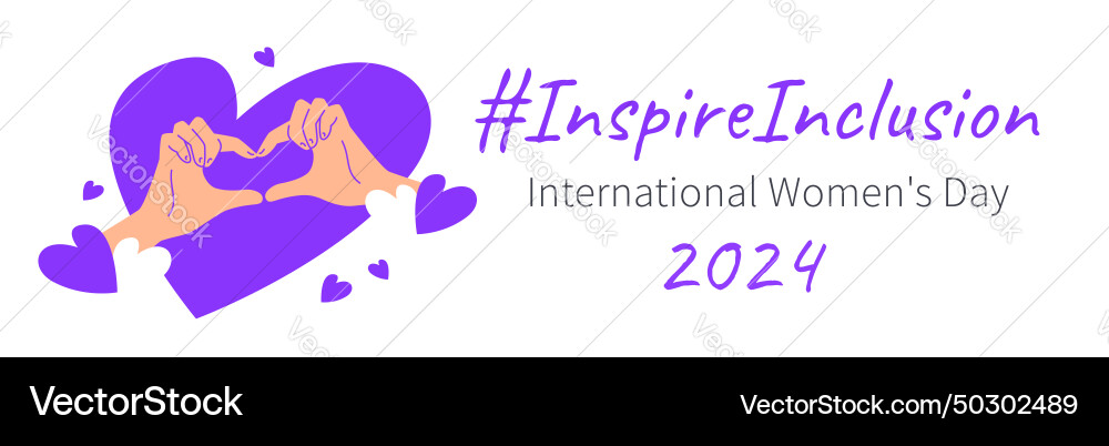 Inspire inclusion campaign heart finger gesture Vector Image