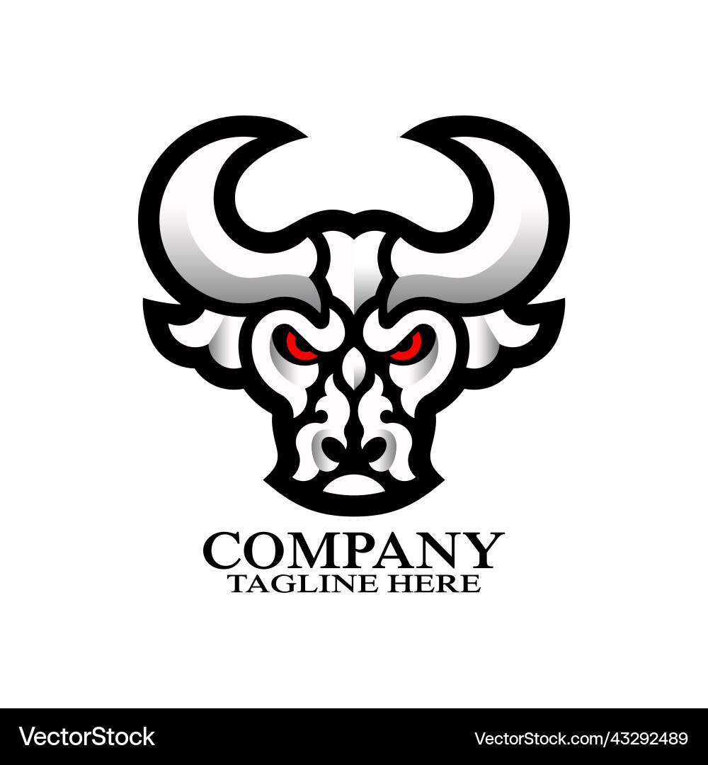 Modern angry bull logo Royalty Free Vector Image
