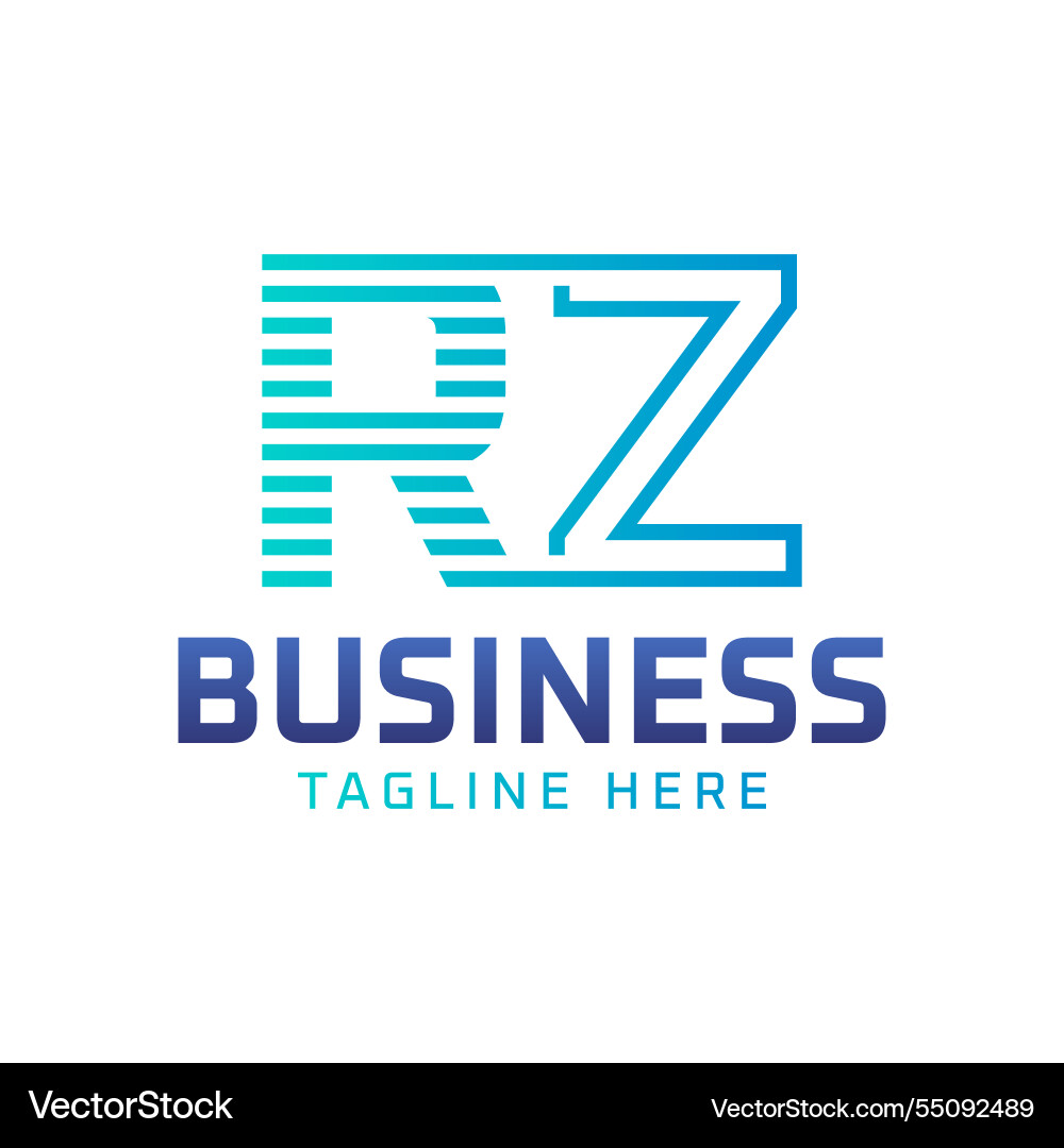 Rz logo design sleek modern letter Royalty Free Vector Image
