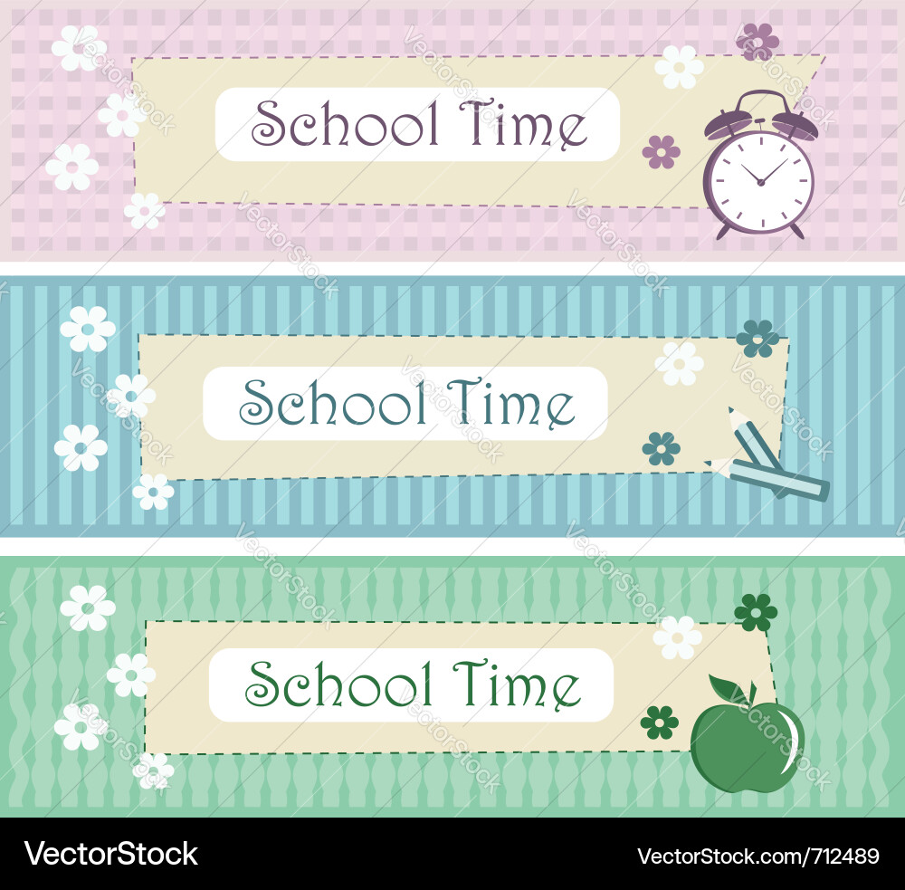 School background set Royalty Free Vector Image