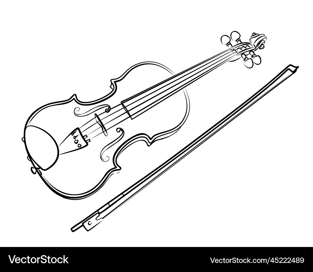 Sketch of violin Royalty Free Vector Image - VectorStock