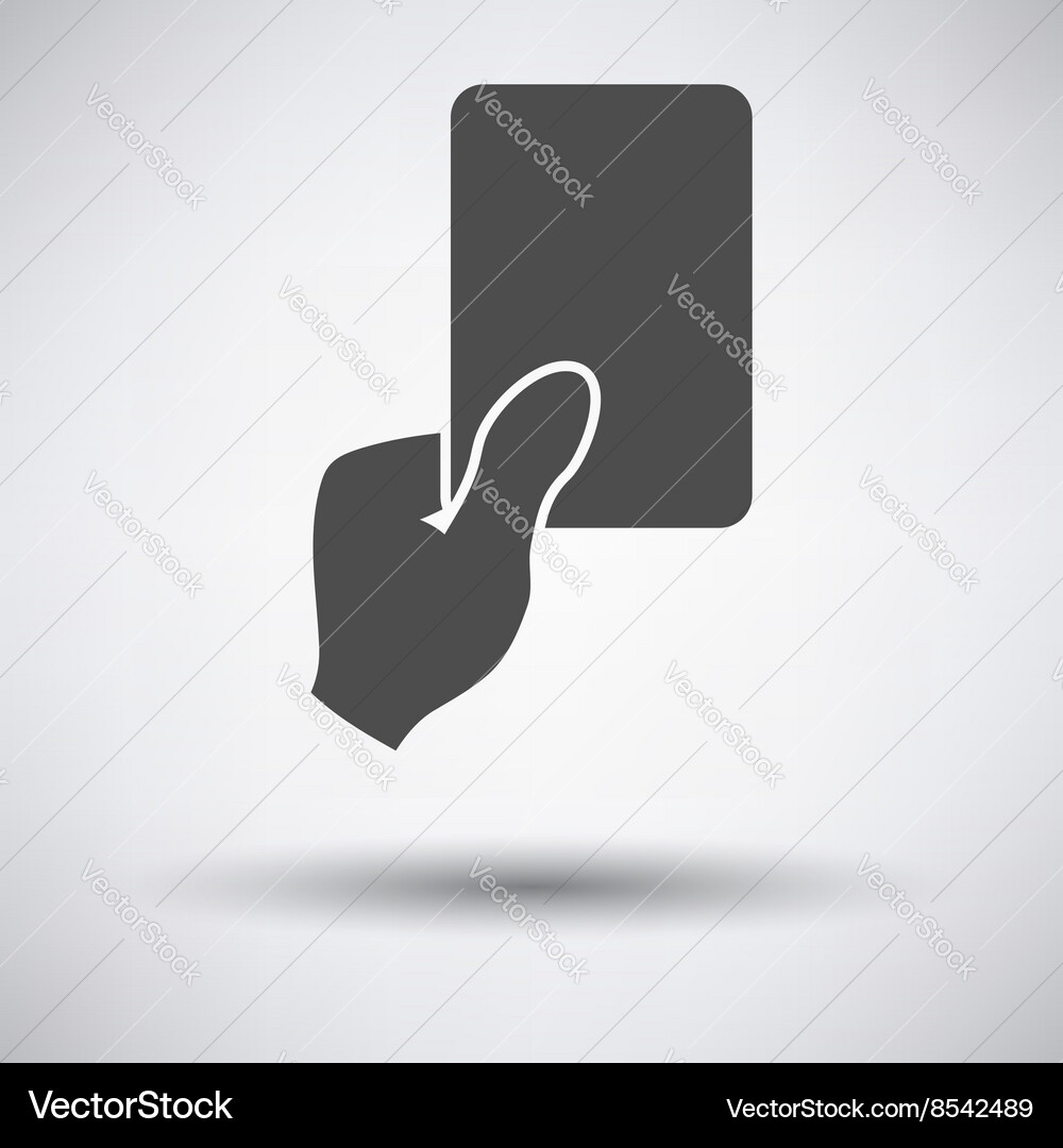 Soccer referee hand with card icon Royalty Free Vector Image