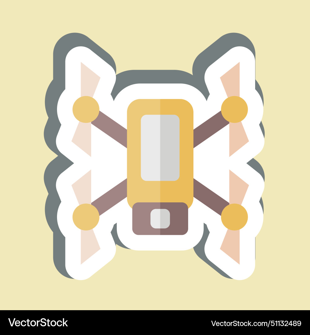 Sticker scouting drone related to symbol Vector Image