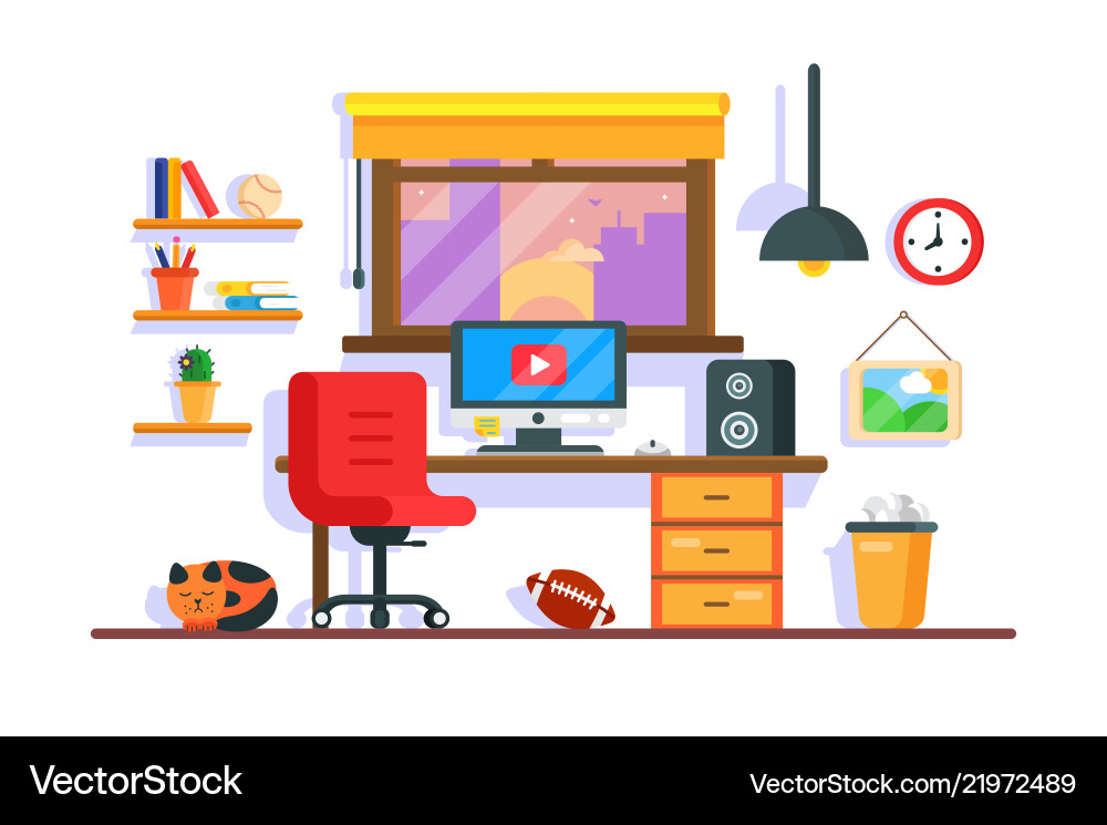 Work desk Royalty Free Vector Image - VectorStock