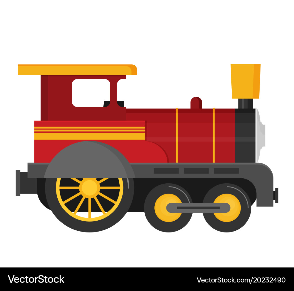 Colorful train flat style Royalty Free Vector Image