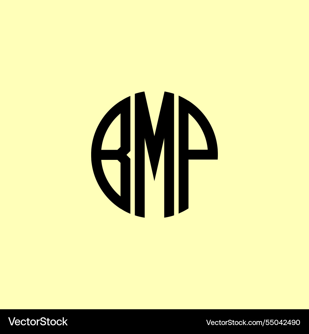 Creative rounded initial letters bmp logo Vector Image