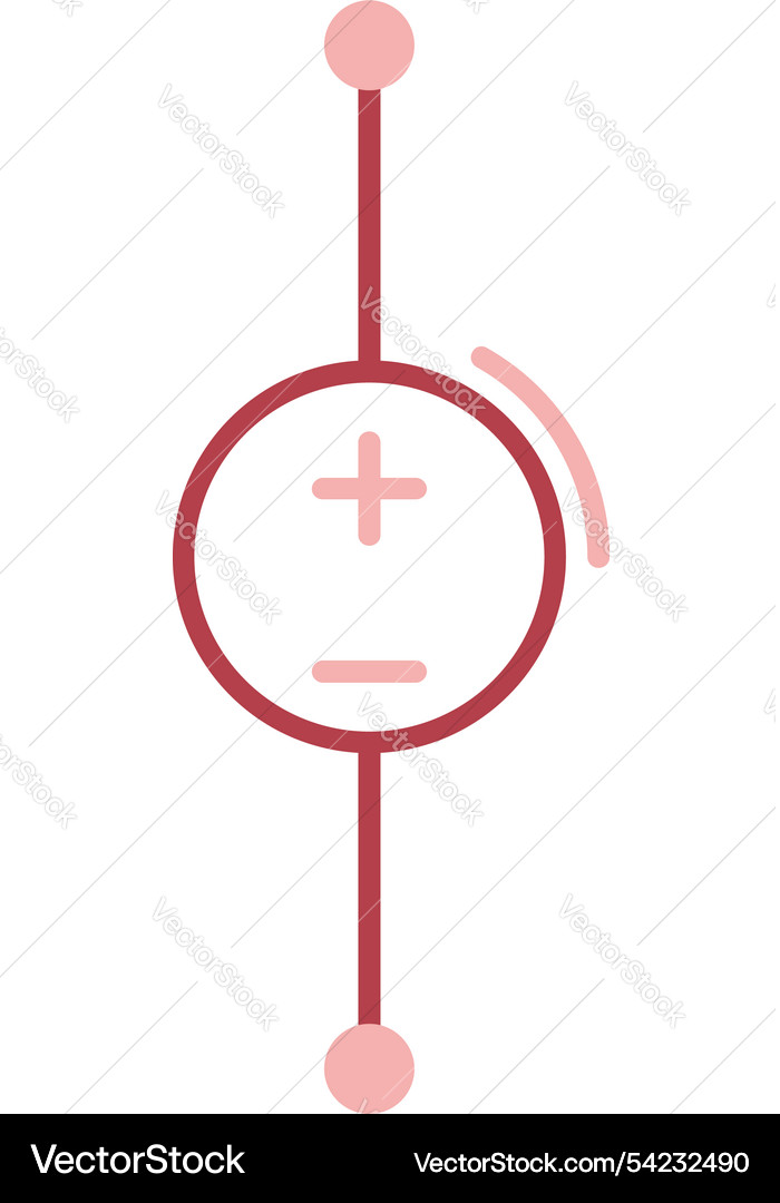Dc voltage source line fill icon Royalty Free Vector Image