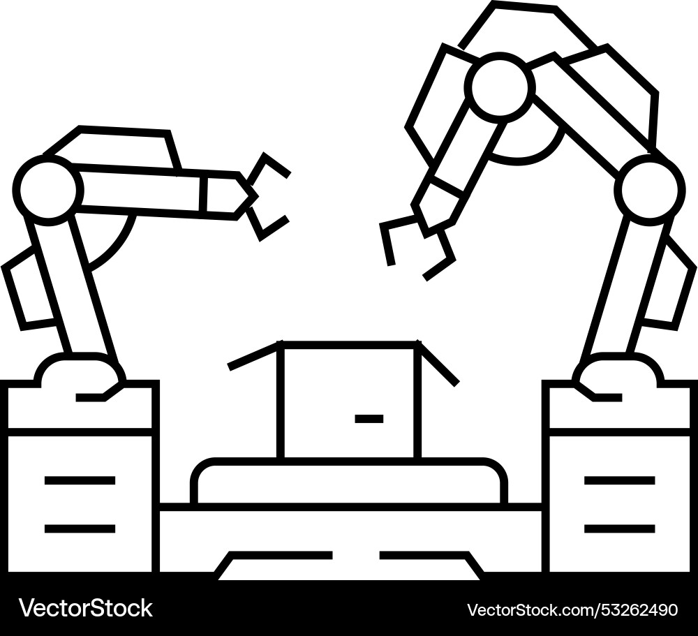 Factory automation manufacturing engineer line Vector Image