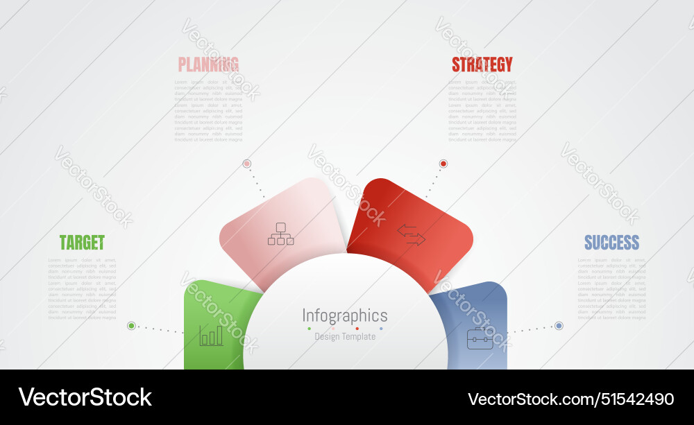 Infographic 4 options design elements Royalty Free Vector