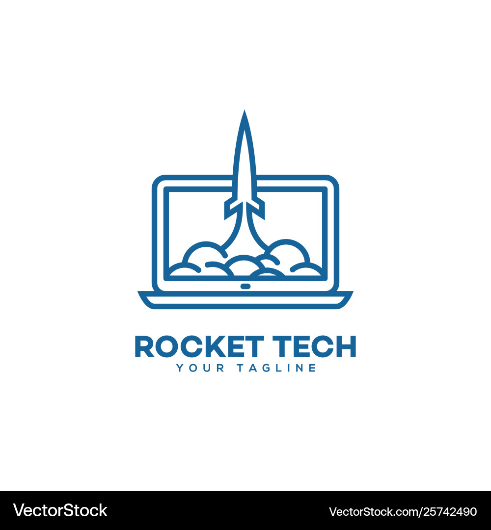 Modern Rocket Tech Logo Royalty Free Vector Image