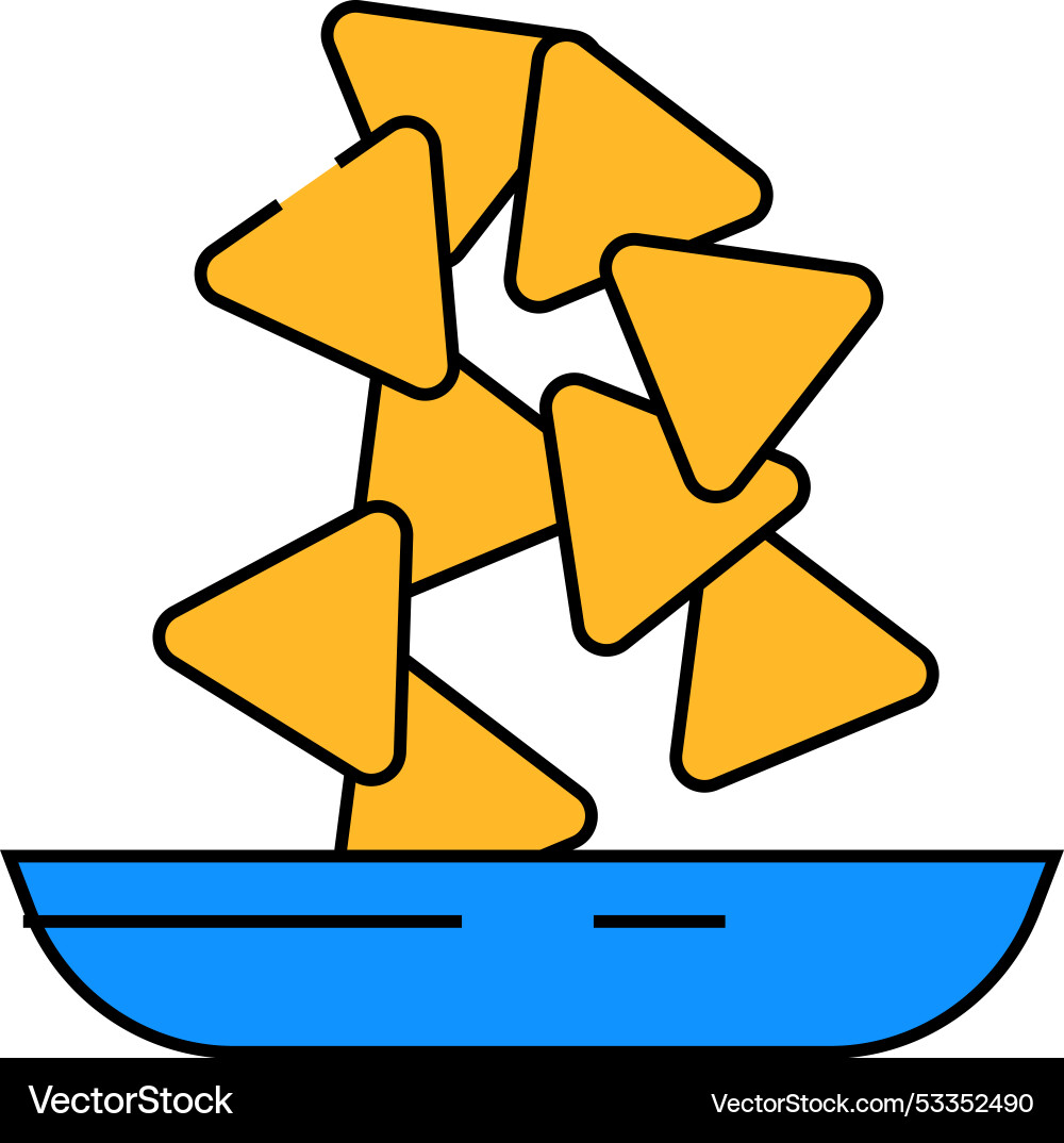 Nachos fast food icon color Royalty Free Vector Image