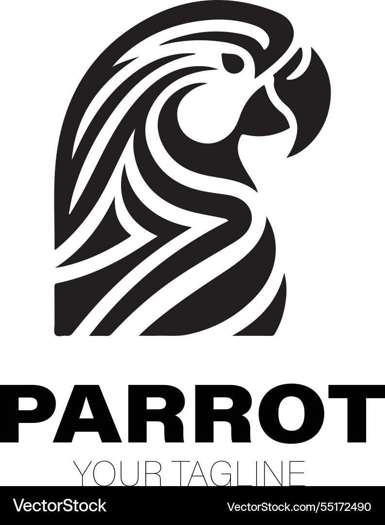 Parrot logo design brand Royalty Free Vector Image