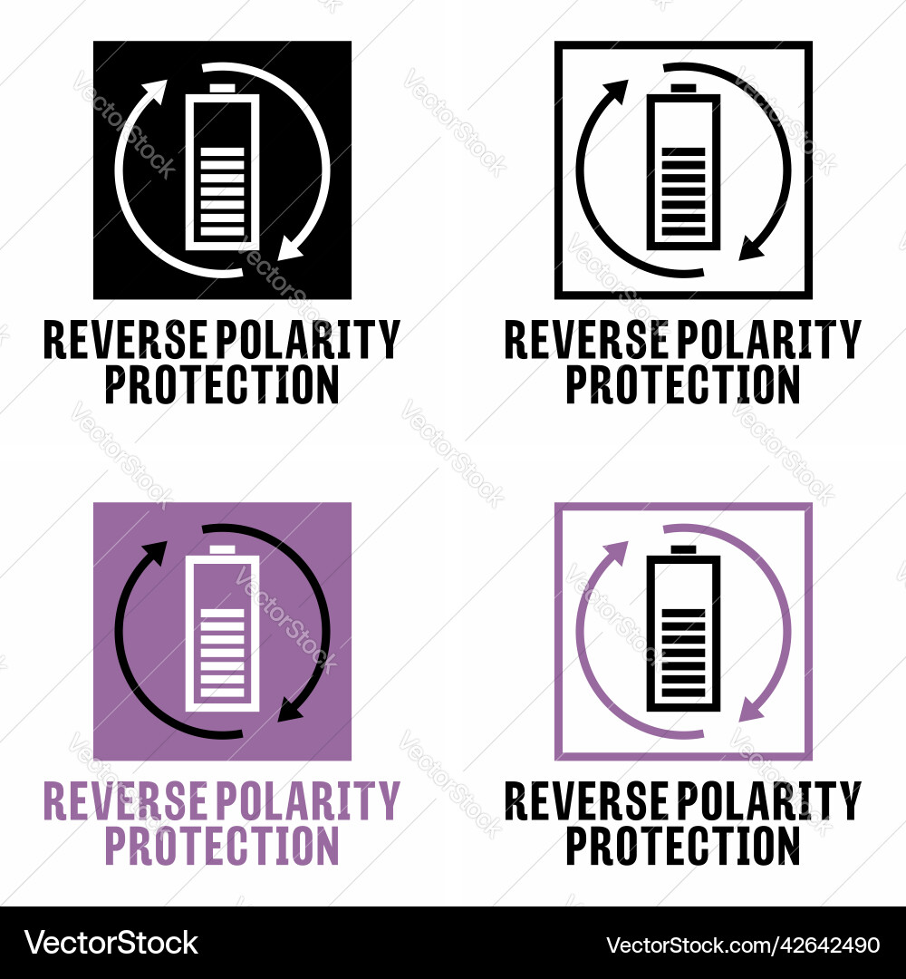 Reverse polarity protection information sign Vector Image