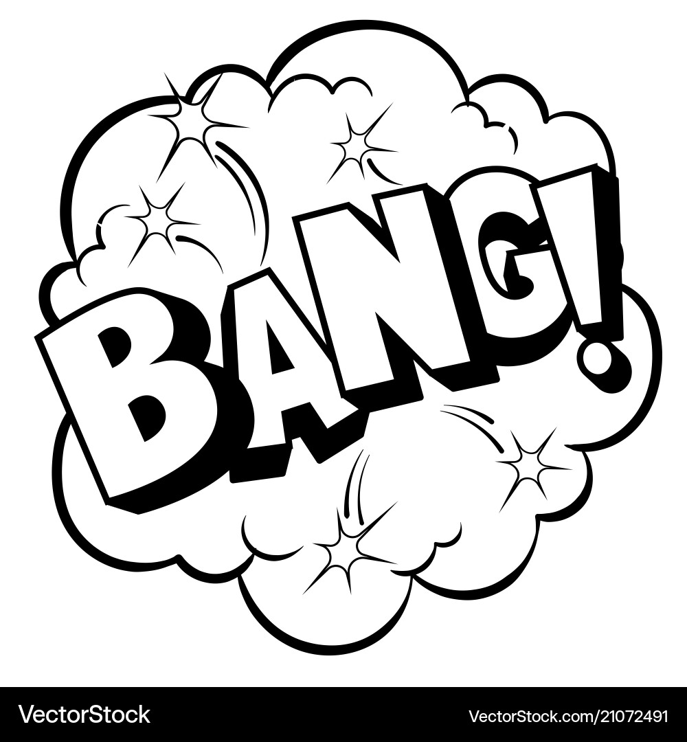 Bang word comic book coloring Royalty Free Vector Image