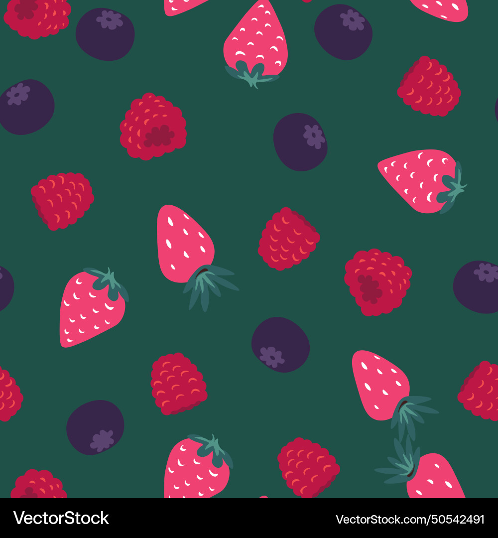 Berry mix seamless pattern Royalty Free Vector Image