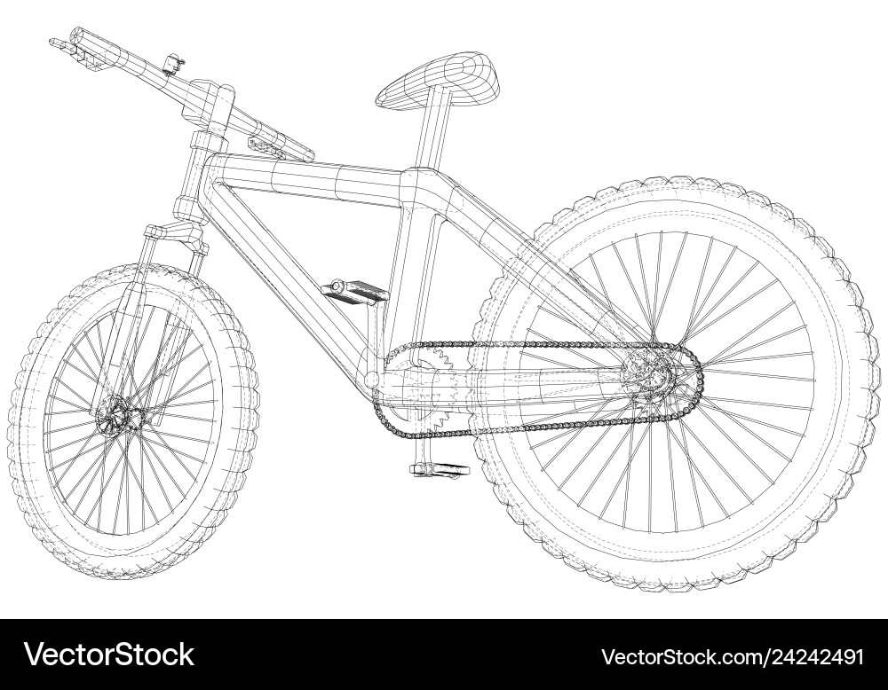 Bicycle wireframe concept tracing Royalty Free Vector Image