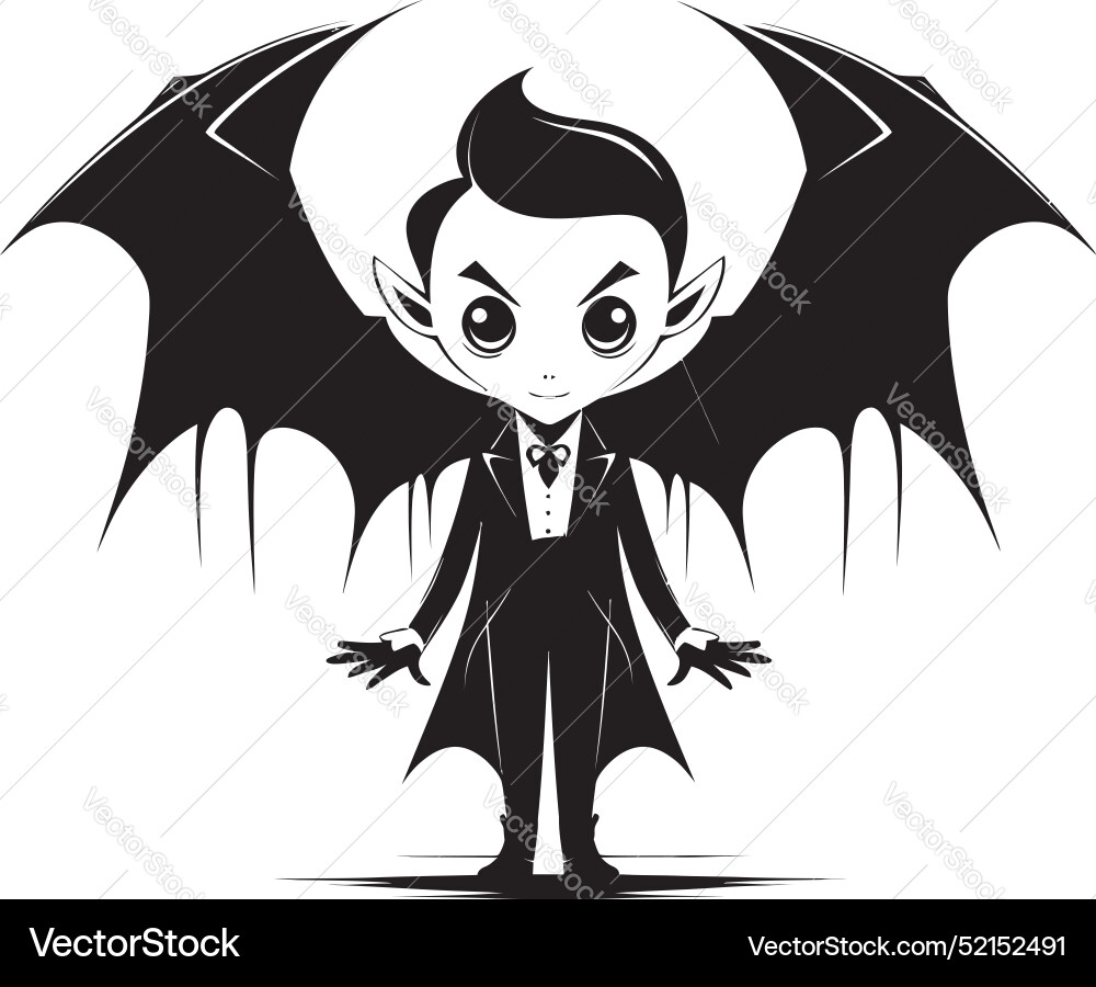 Charming creature sweet dracula emblem vampy Vector Image