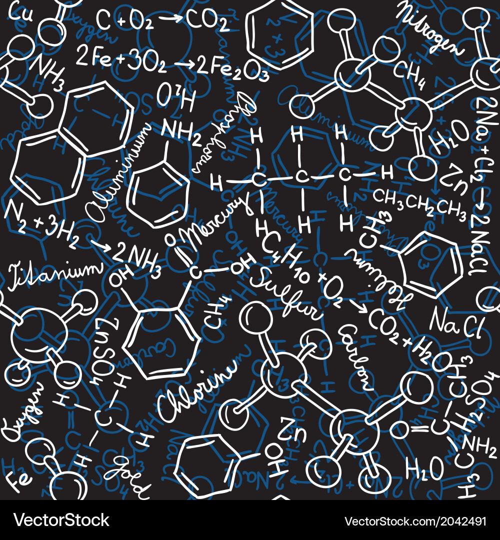 Chemistry Doodle Pattern Royalty Free Vector Image