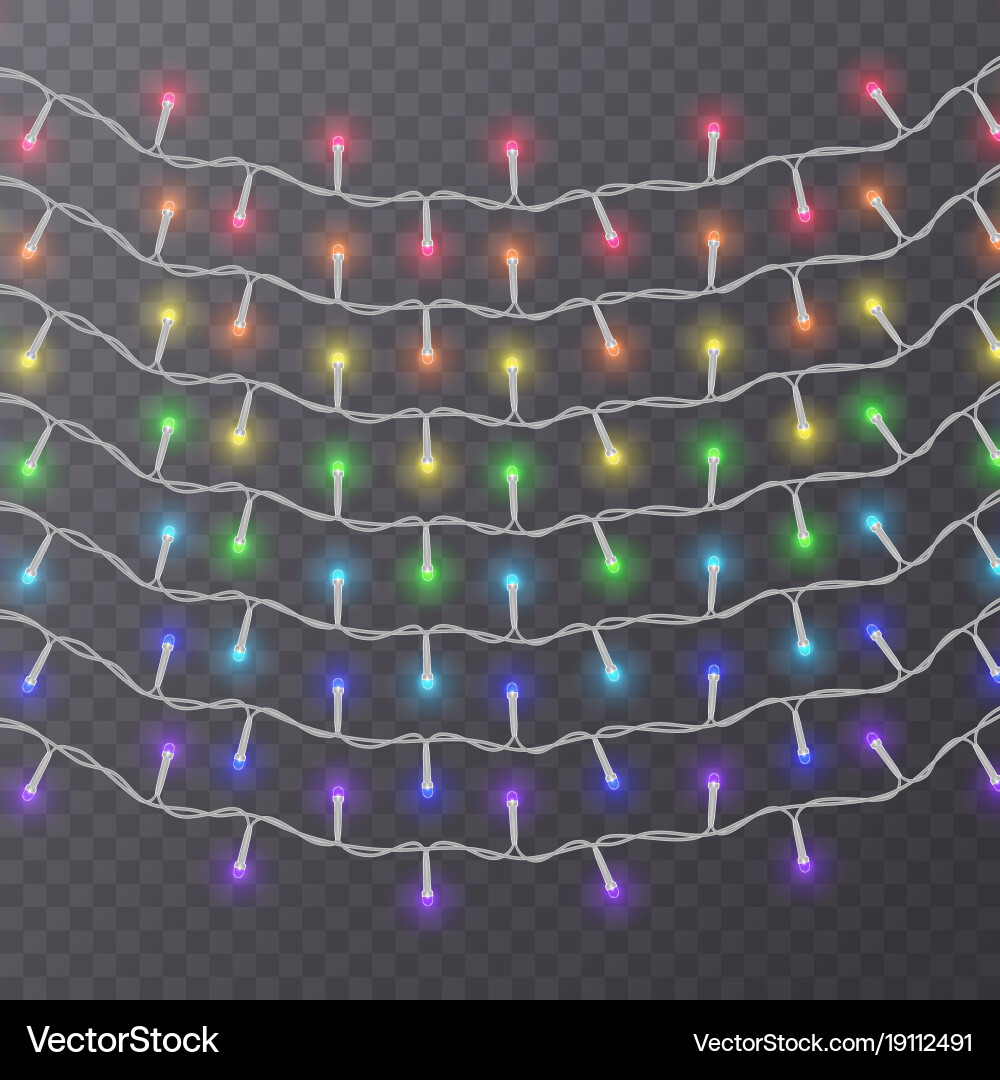 Christmas decoration lights effects isolated Vector Image