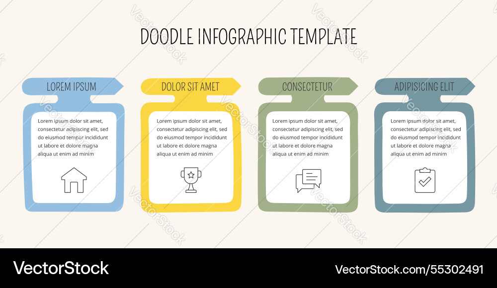 Hand drawn process template Royalty Free Vector Image