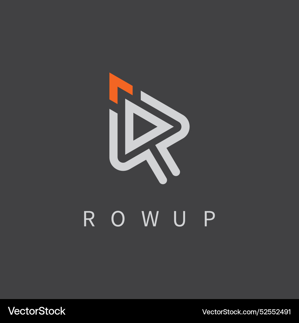 R letter arrow up icon concept design template Vector Image