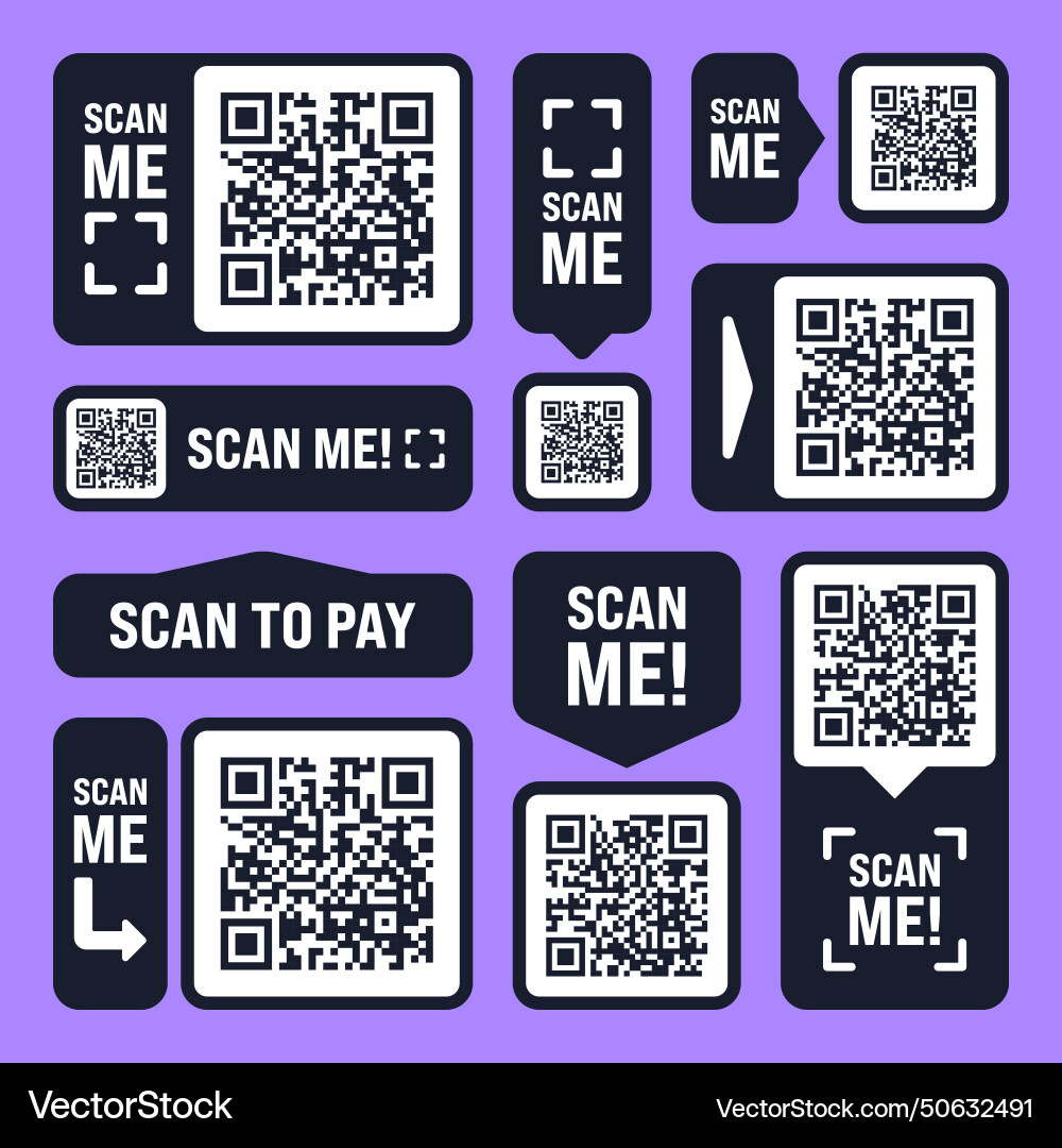 Scan me qr code sticker online payment special Vector Image